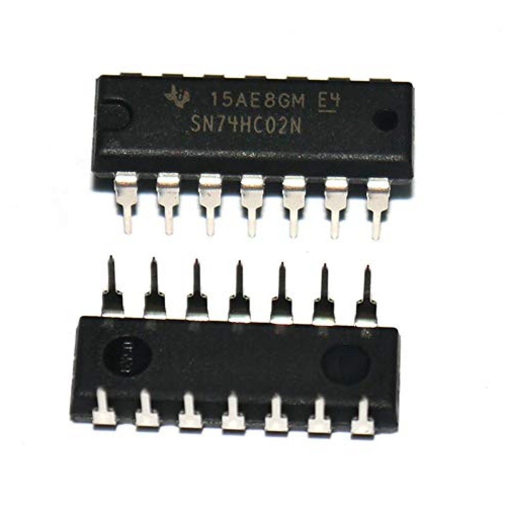5pcs 74HC02 7402 IC NOR Gate Logic Gate, 2 Input, 5.2 mA, 2 V to 6 V, DIP-14